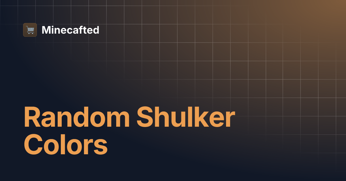 Random Shulker Colors | Minecafted